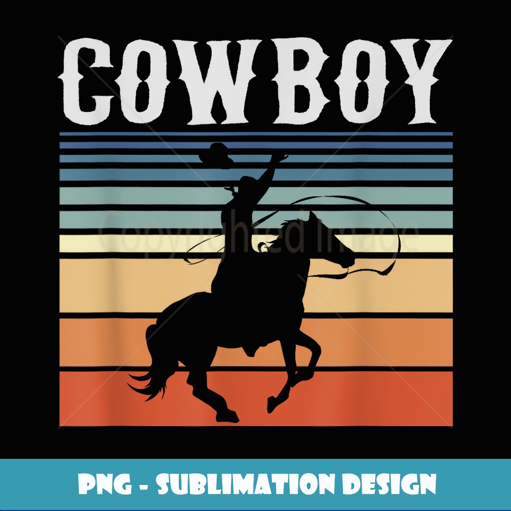 Retro Rodeo Western Bull Riding Line Dance Horse Cowboy - PN | Inspire ...