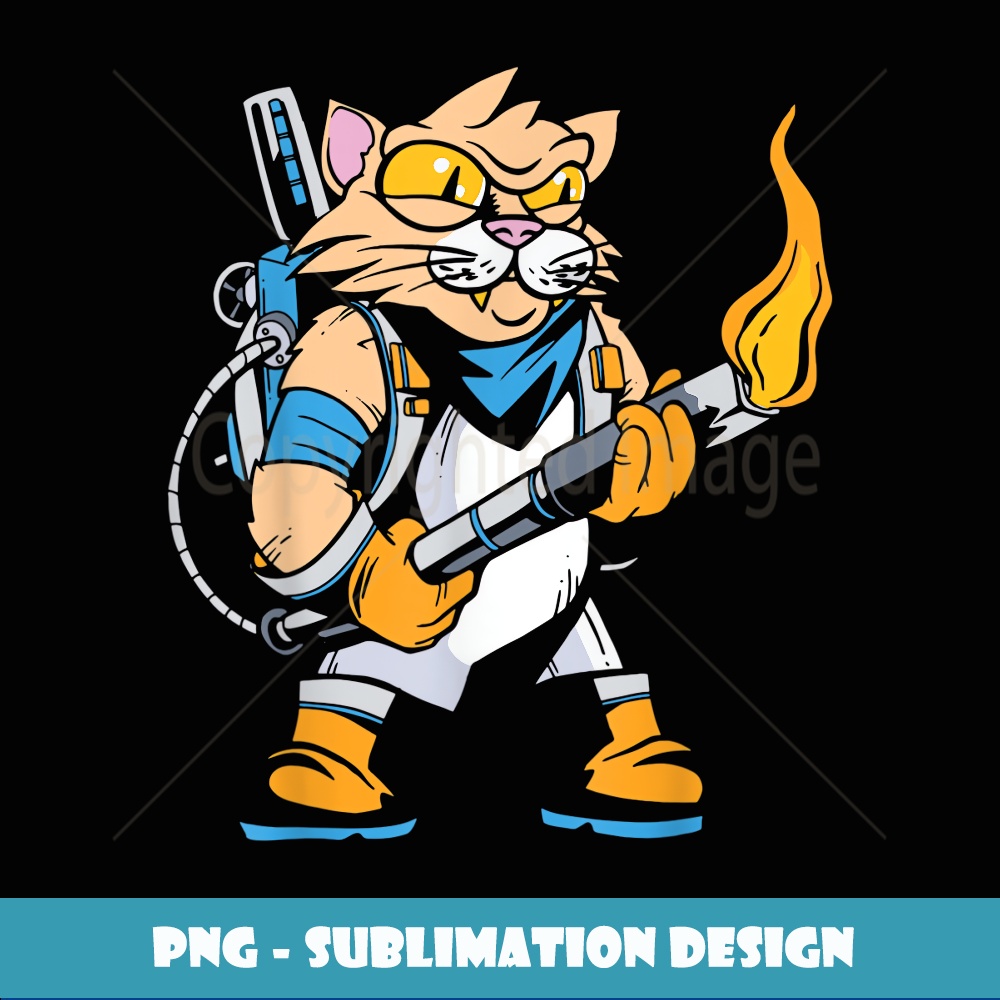 Flame Thrower Cat Funny Fire Flaming Flamethrower Kitten - U | Inspire ...