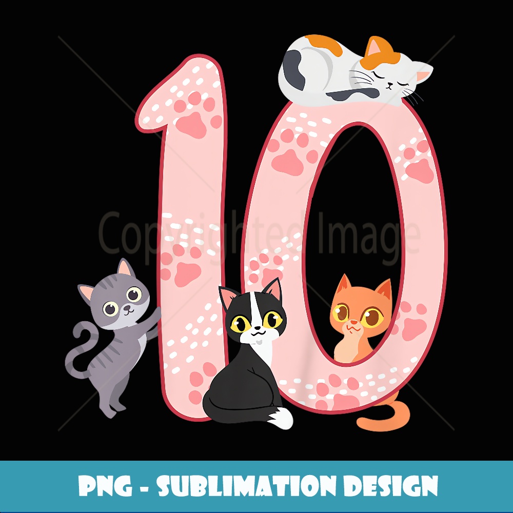 Kids 10th birthday girl cats outfit 10 years old - Professio | Inspire ...