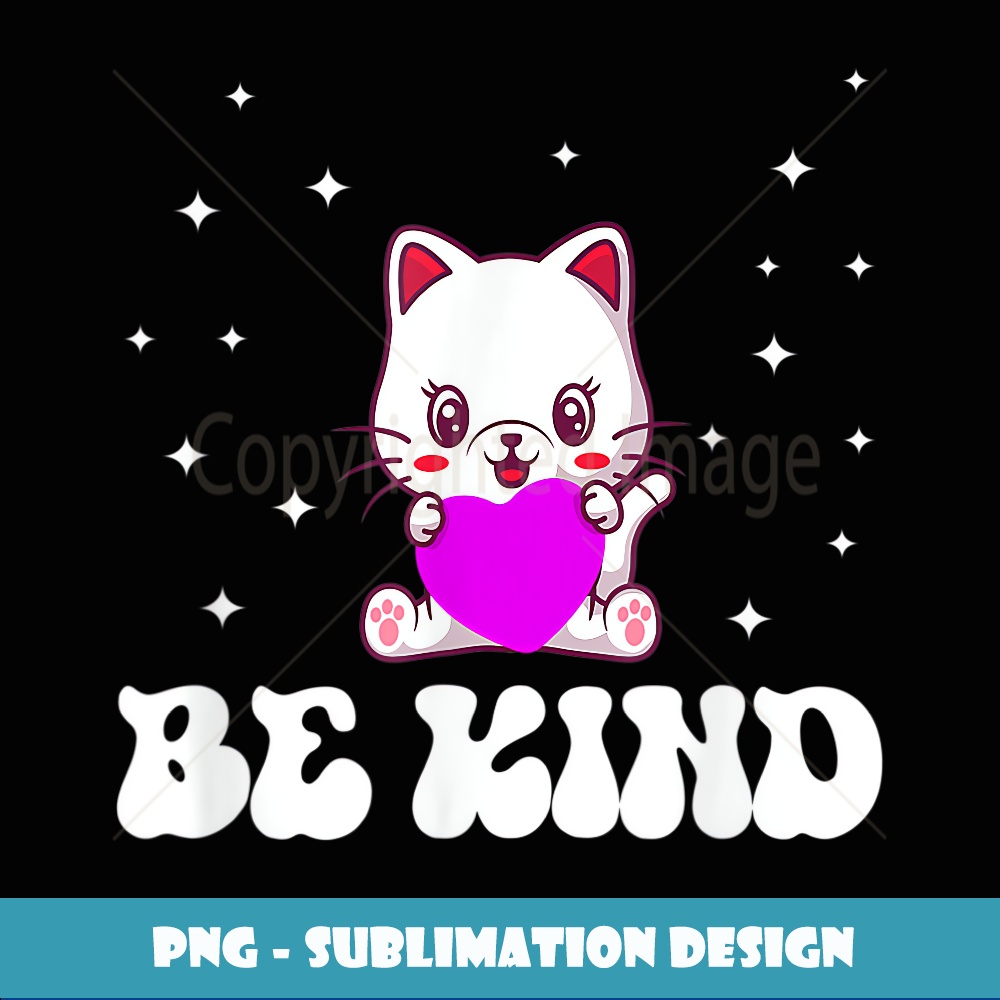 Unity Day Be Kind Cute Cat Heart - PNG Transparent Sublimati | Inspire ...