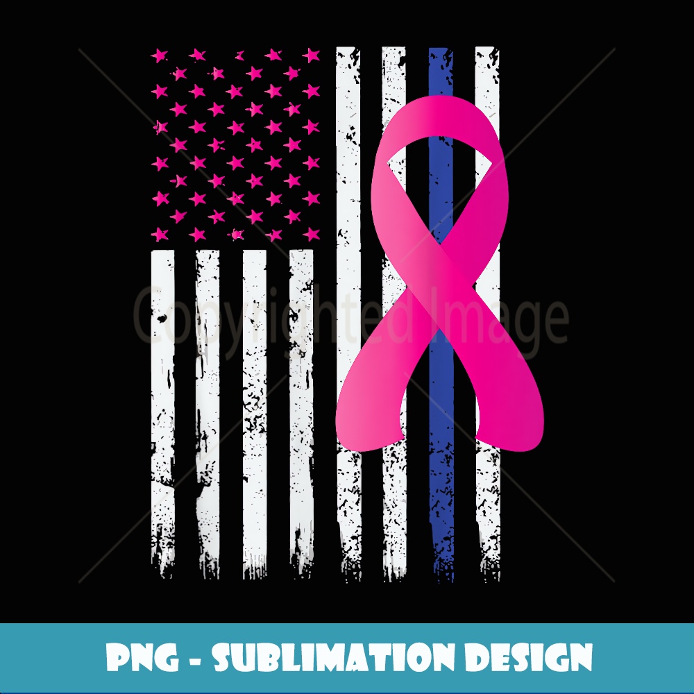 Breast Cancer Awareness Ribbon Thin Blue Line Police Flag - | Inspire ...