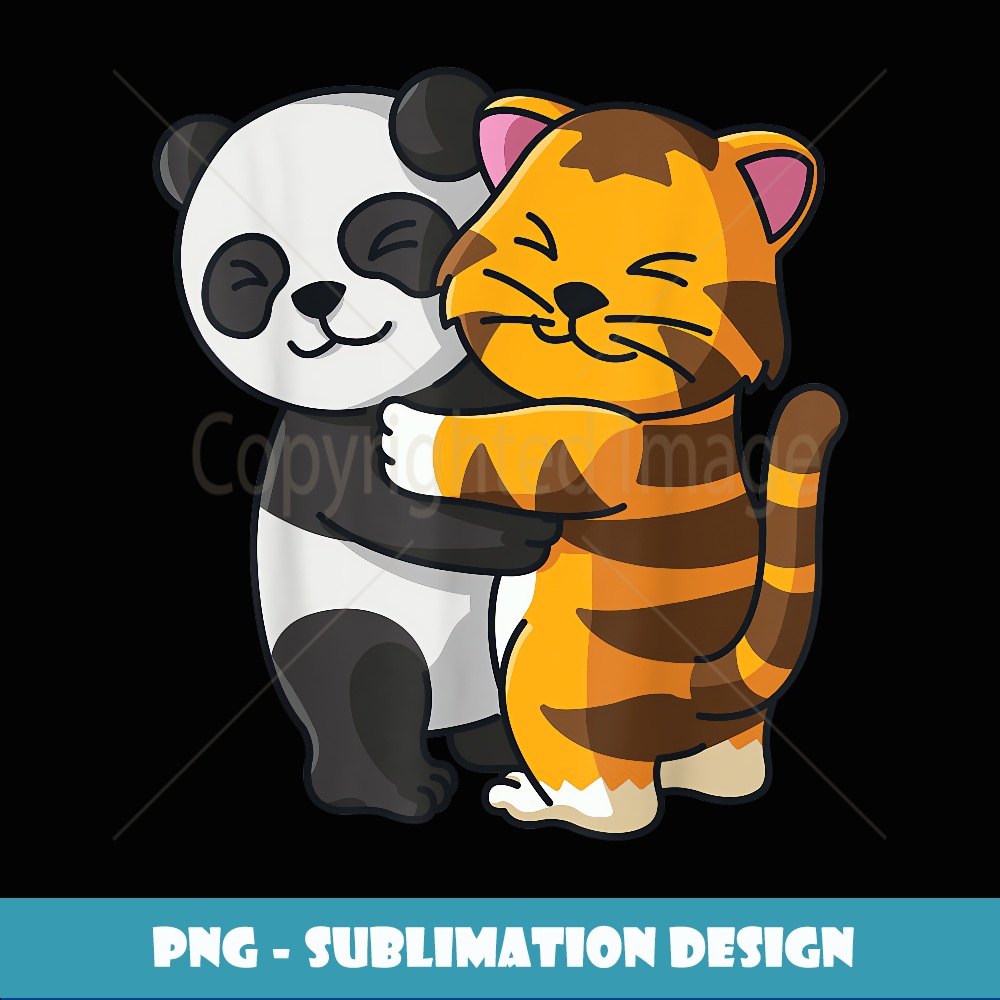 Panda and Tabby Cat Tiger cute Hug Cuddle Animals Cuddling - | Inspire ...