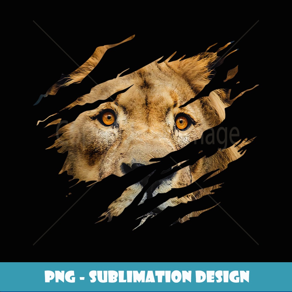 Lion Outfit Torn Design Picture Of A Lion's Face - Digital S | Inspire ...