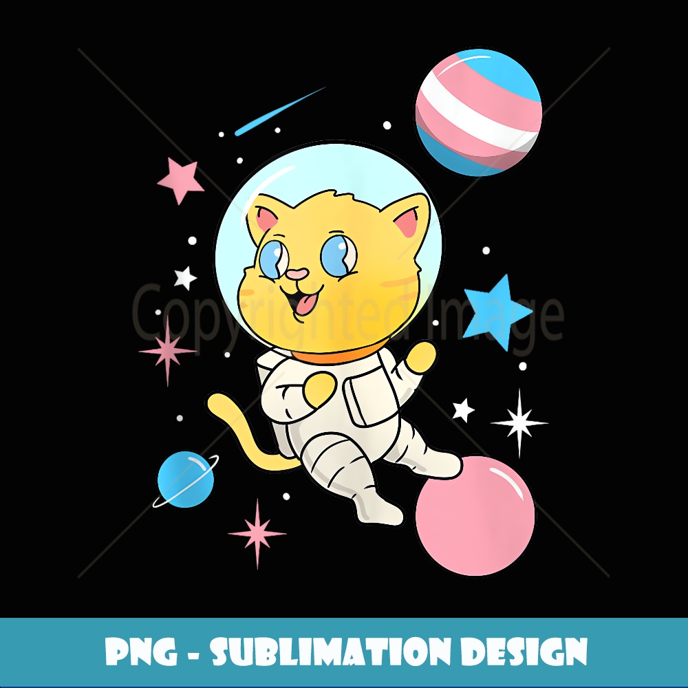 Transgender Cat In Space Trans Pride - Professional Sublimat | Inspire ...