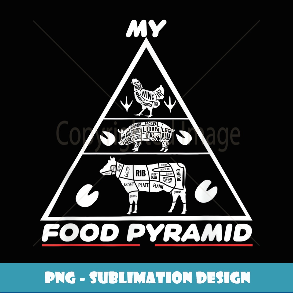 Funny My Food Pyramid Meats Lover - PNG Transparent Sublimat | Inspire ...