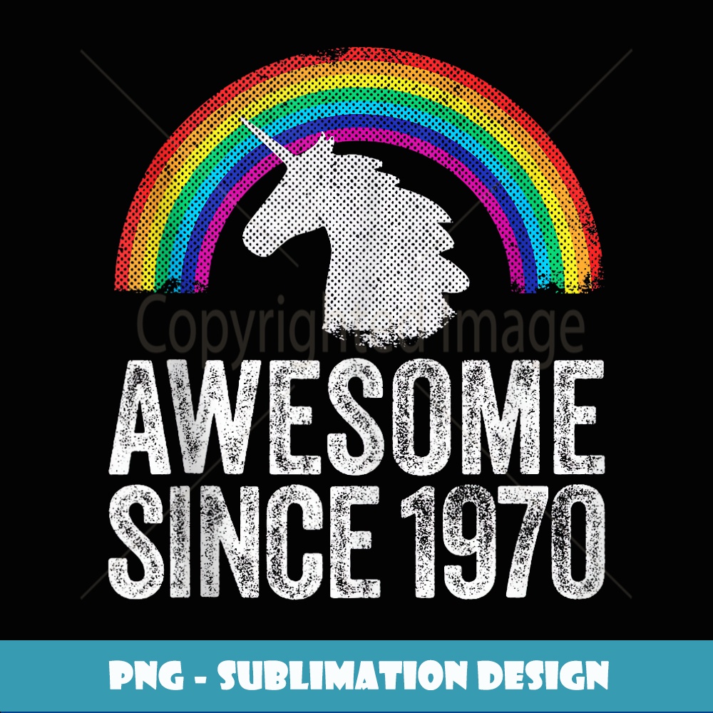 1970 54th Birthday Gift Unicorn Rainbow 54 Years Old Women - | Inspire ...