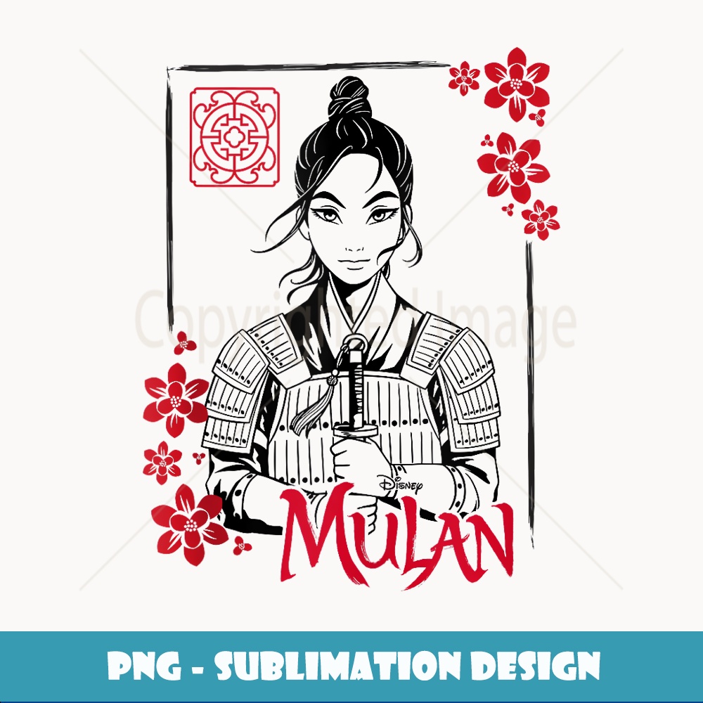 Disney Mulan Live Action Mulan Floral Ink Portrait - High-Re | Inspire ...