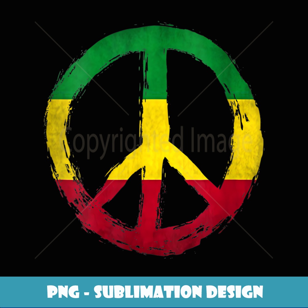 Womens Rasta Jamaican Reggae Peace Sign - Professional Subli | Inspire ...