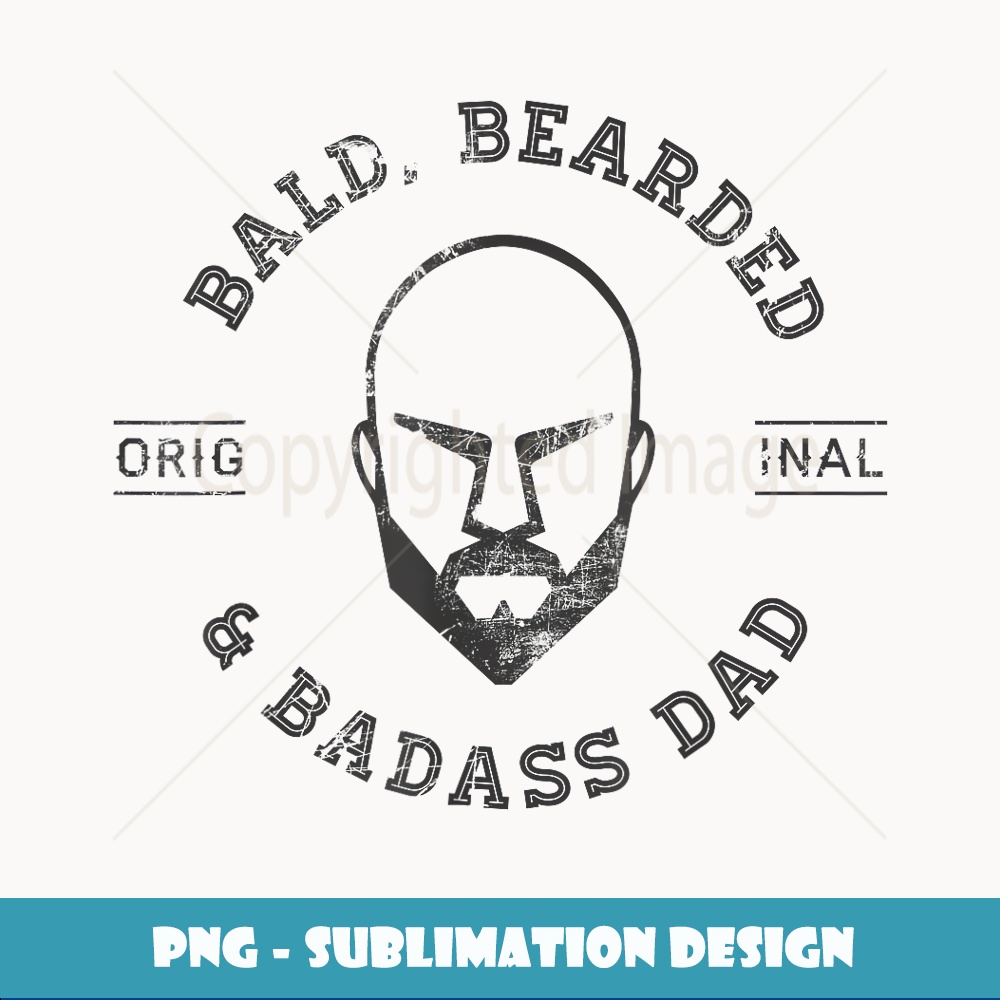 Mens Bad Ass Bald bearded Dad Vintage T shirt for father - P | Inspire ...