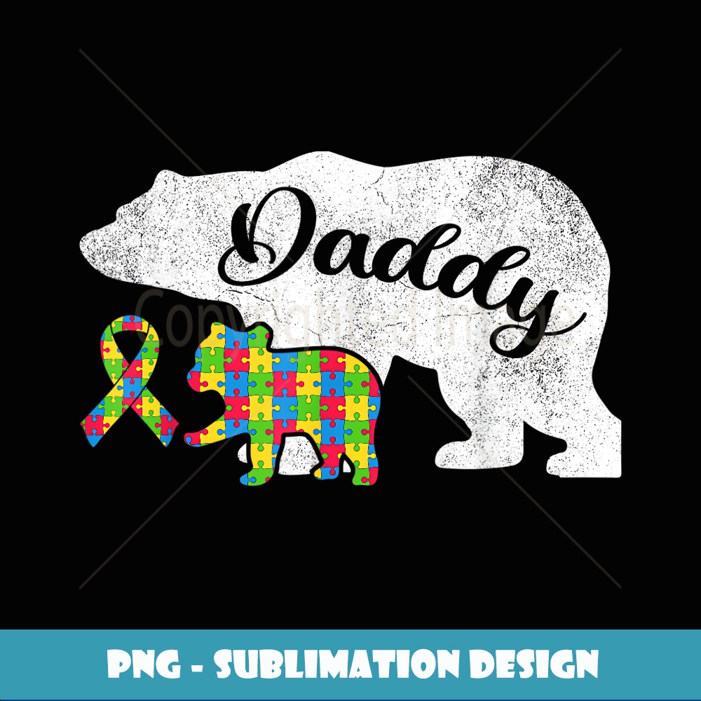Autism Bear Daddy s, Men's Autism Awareness Ribbon Dad - PNG | Inspire ...