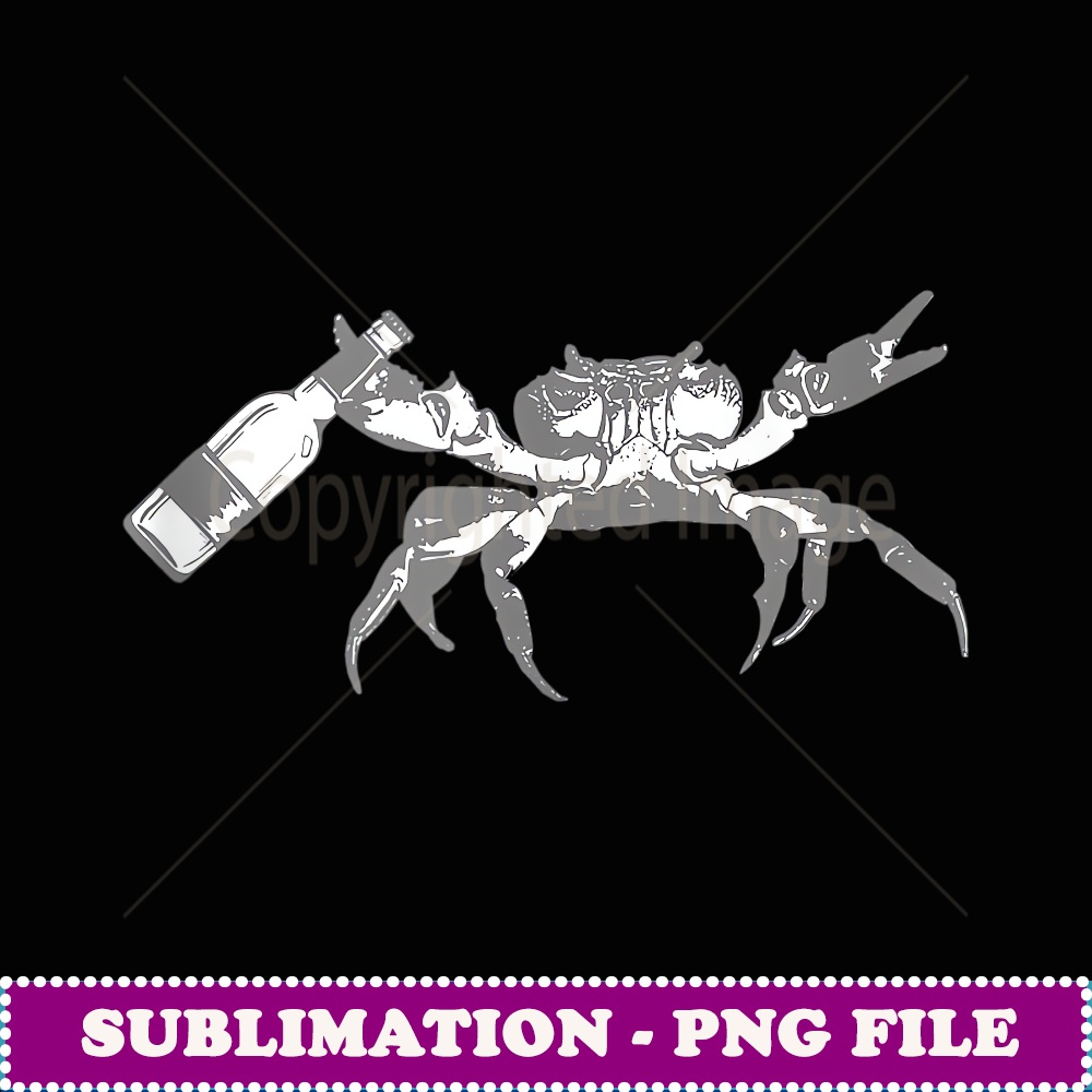 Crab Drinking Beer - PNG Sublimation Digital Download | Inspire Uplift