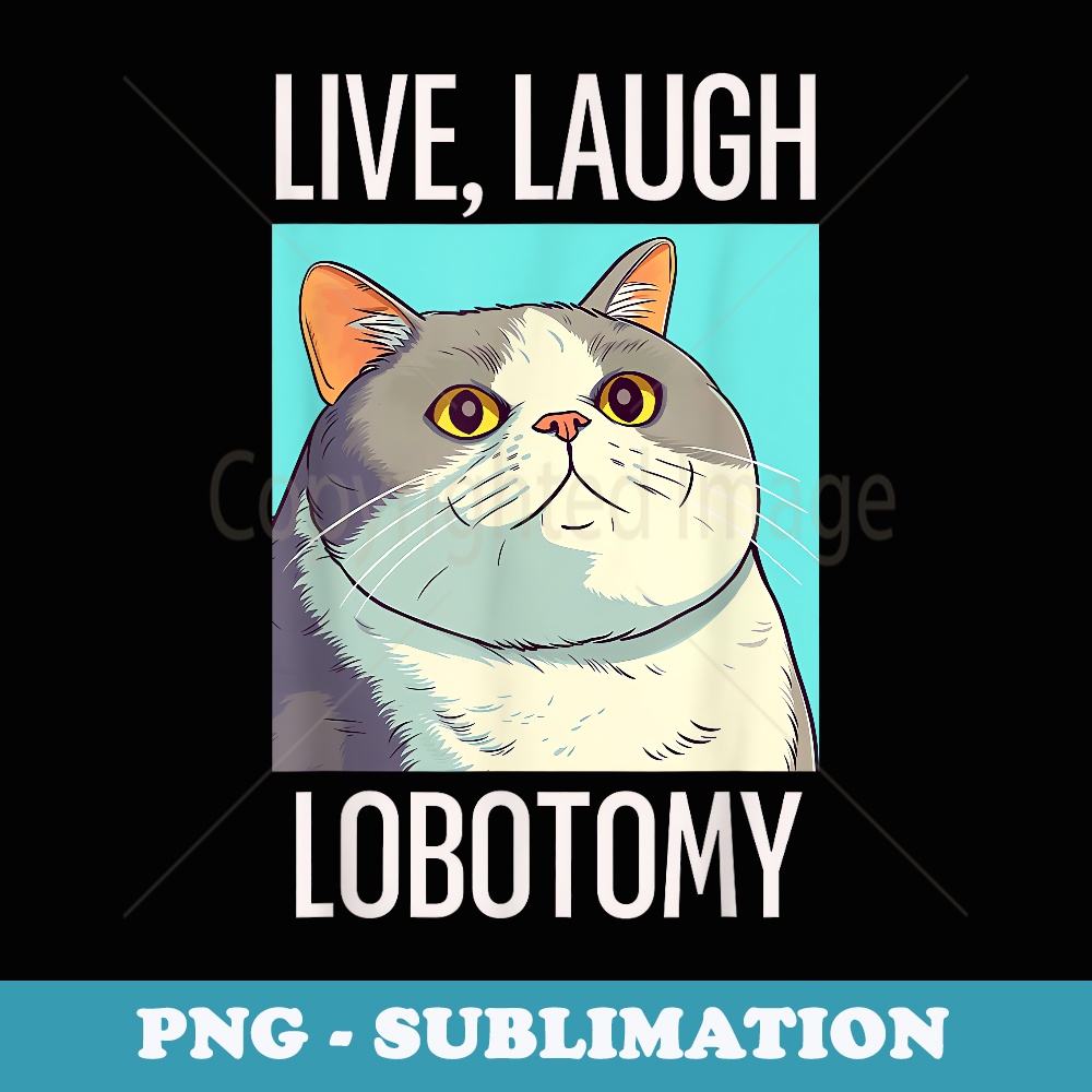 Live Laugh Lobotomy Funny Cat Lobotomy - PNG Transparent Sub | Inspire ...