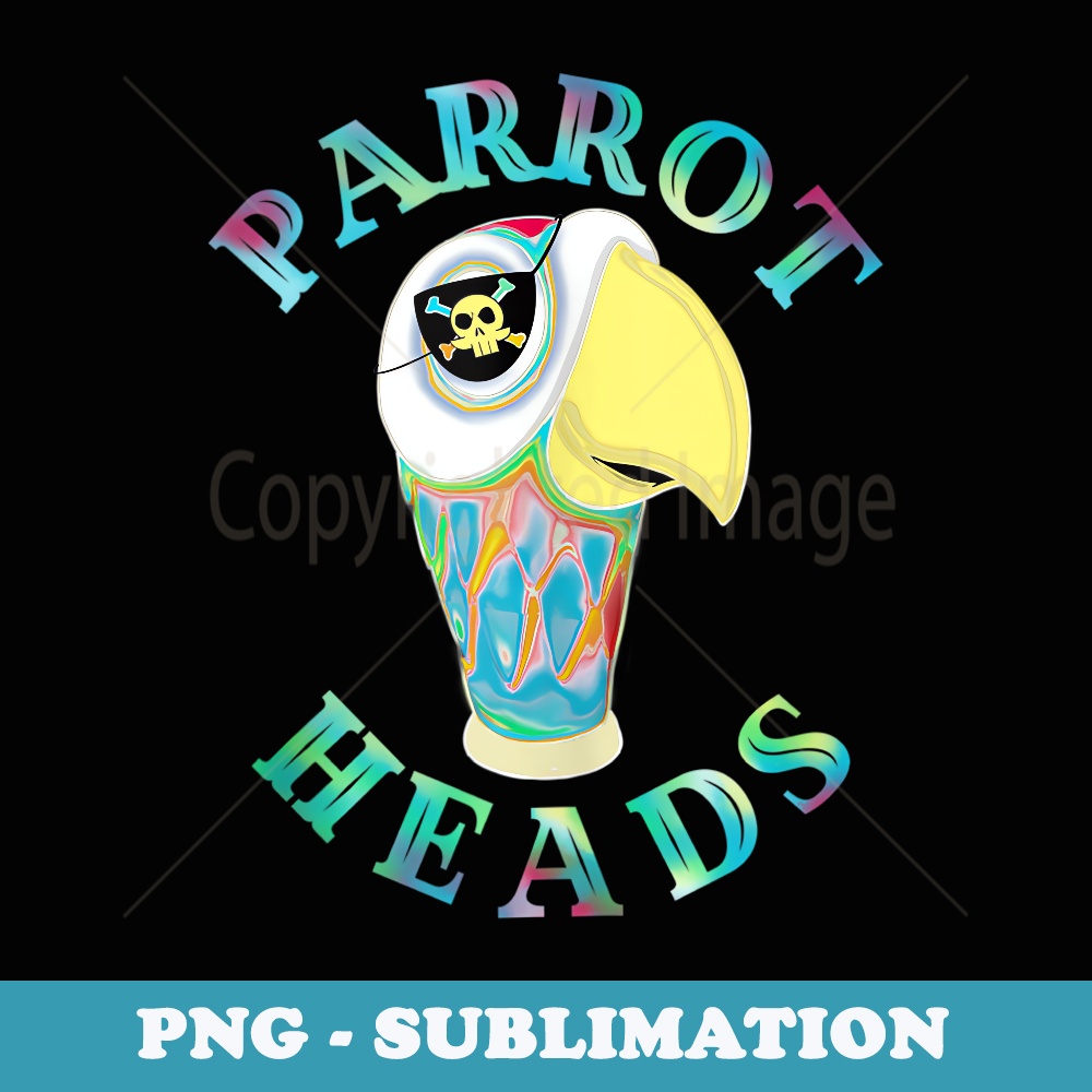 Parrot Head Fan Vibrant Colors and Eye Patch Design - PNG Tr | Inspire ...