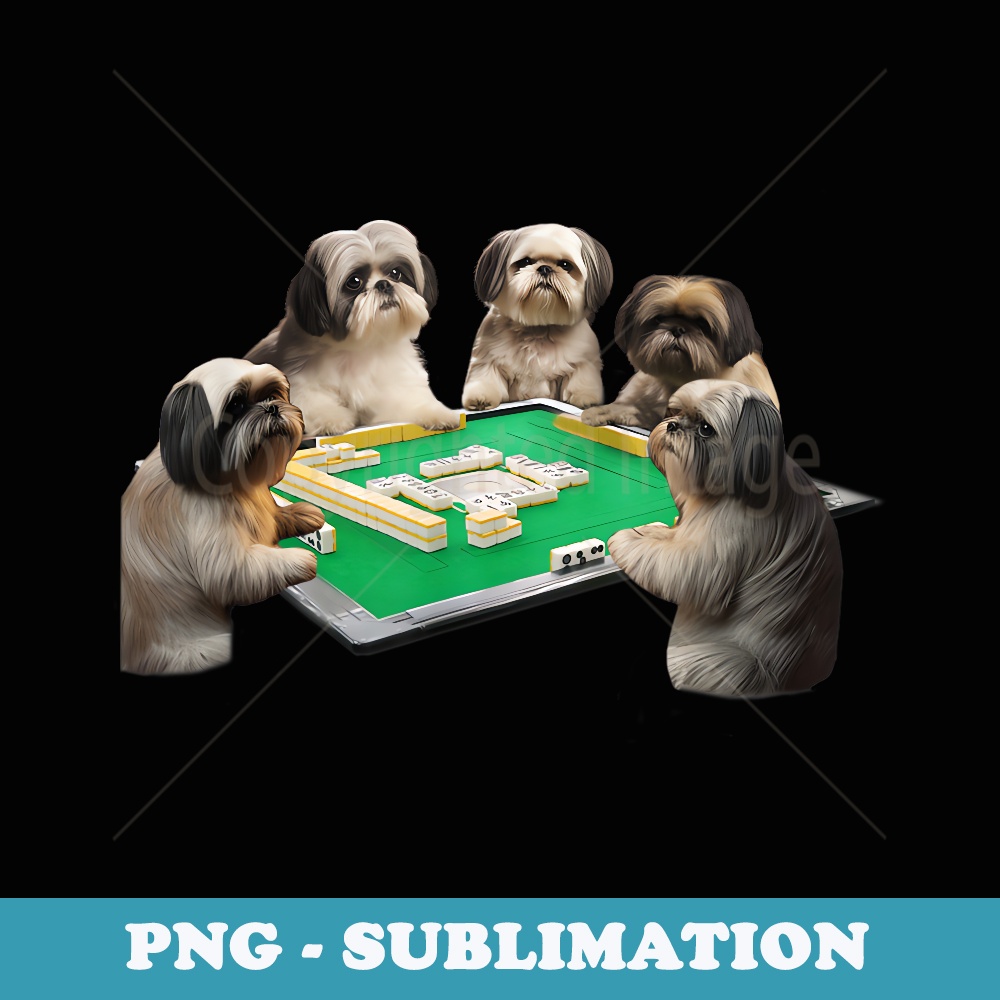 Shih Tzu Dog Mahjong Funny , Dog Letters, Mens, Funny, Cloth | Inspire ...