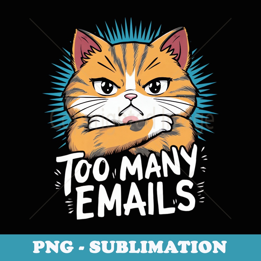 Too Many Emails Cute Cat Funny Office Humor Design - Signatu | Inspire Uplift