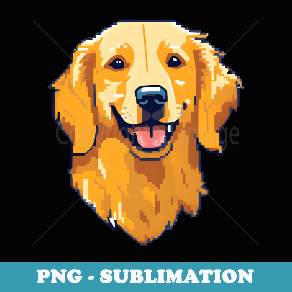 Playful Retro Pixel art Golden Retriever Dog Gamer Graphic - | Inspire ...