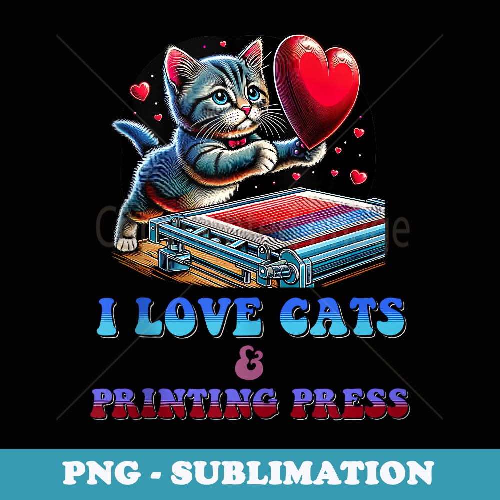 Cute I Love Cats and Printing Press for & - Unique Sublimati | Inspire ...