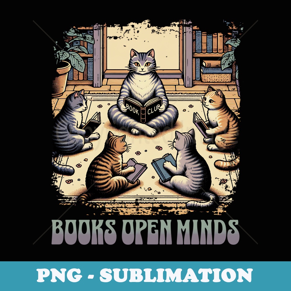 Books Open Minds - Cute Book Reading Cats Literary Book Club | Inspire ...