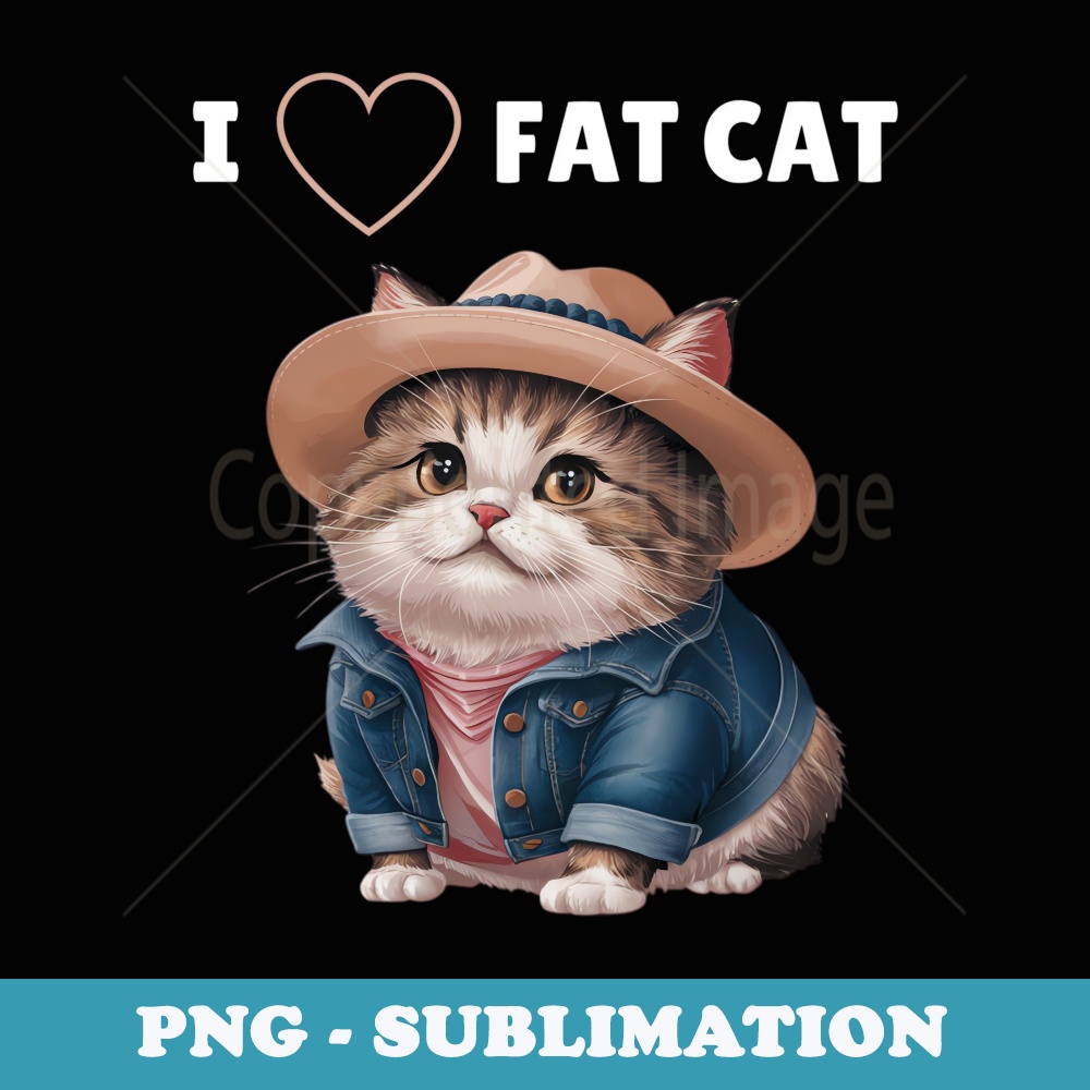 I love fat cat Cute kitten art meow Animal lover - PNG Subli | Inspire ...