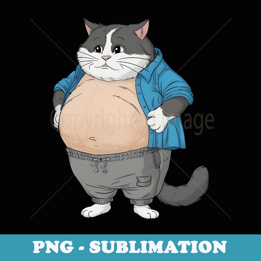 Funny Fat Cat Art Design Fat Kitten Cat Lover Funny Pet - In | Inspire ...