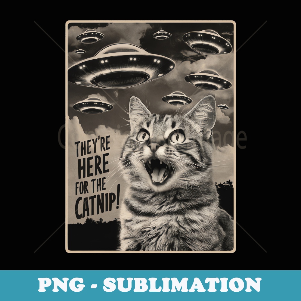 Funny Alien and Cat UFO Believer Scene - Sublimation Digital | Inspire ...
