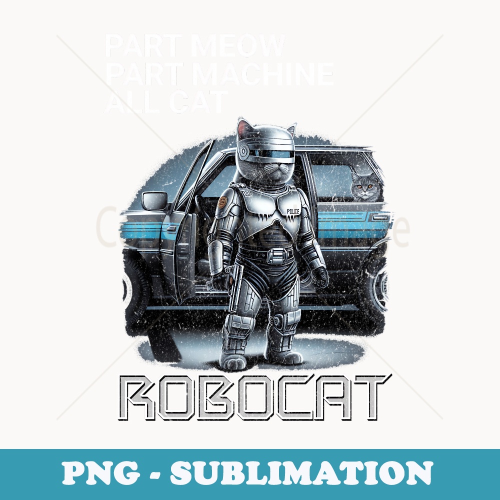 Part Meow Part Machine All Cat Robocat Funny 80s Parody Cat | Inspire ...
