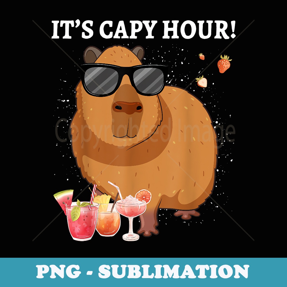 Its Capy Hour Capybara Cocktails Funny Rodent Capibara Pun - | Inspire ...