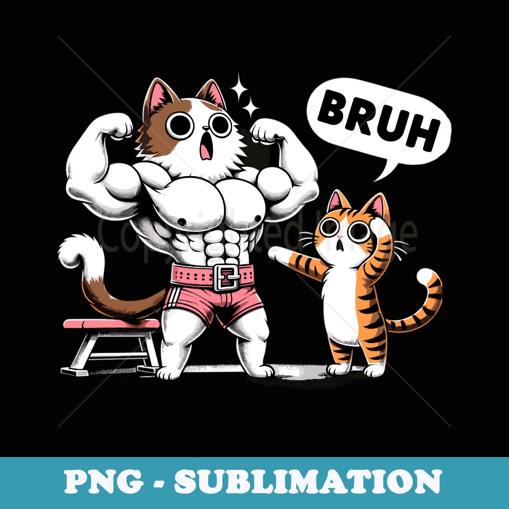 Gym Cats Bruh Meme Training Saying Jokes Animal - Vintage Su | Inspire ...