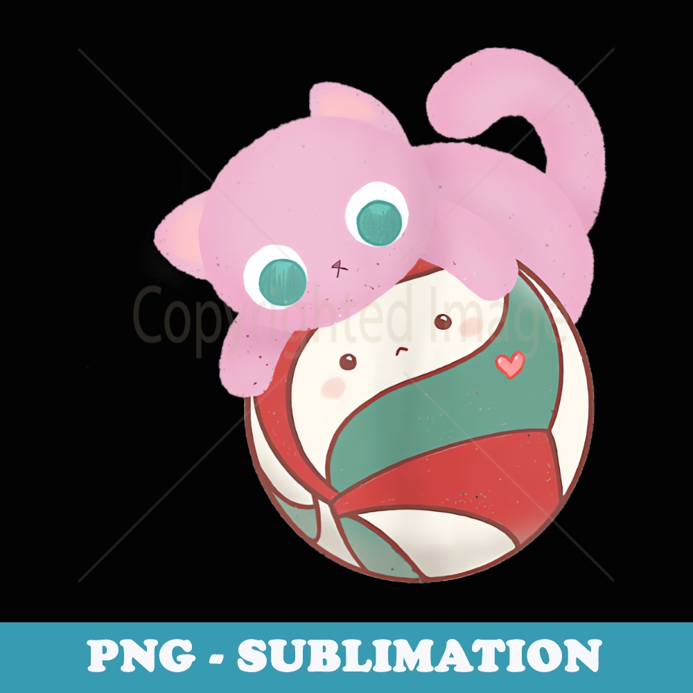Cute Cat Volleyball - PNG Transparent Sublimation File | Inspire Uplift