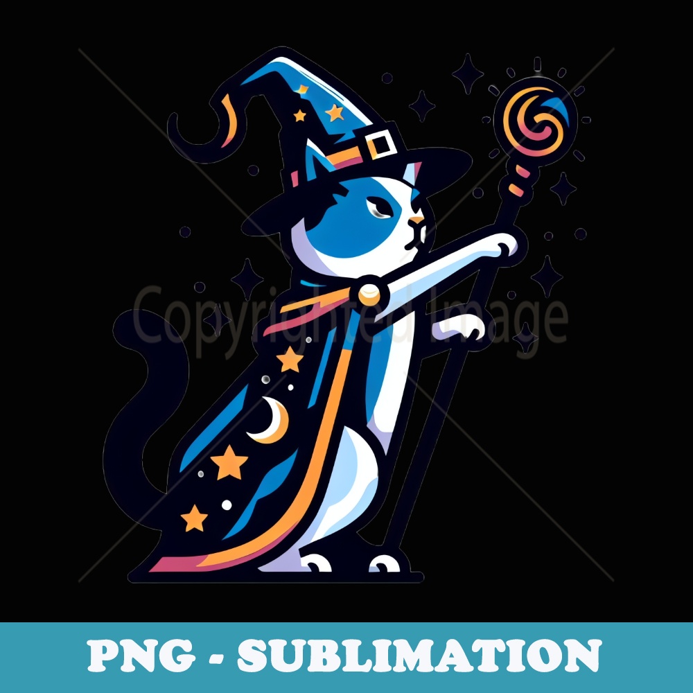 Cute Sorcerer Cat Cartoon Graphic Anime Kitty Wizard Outfit | Inspire ...