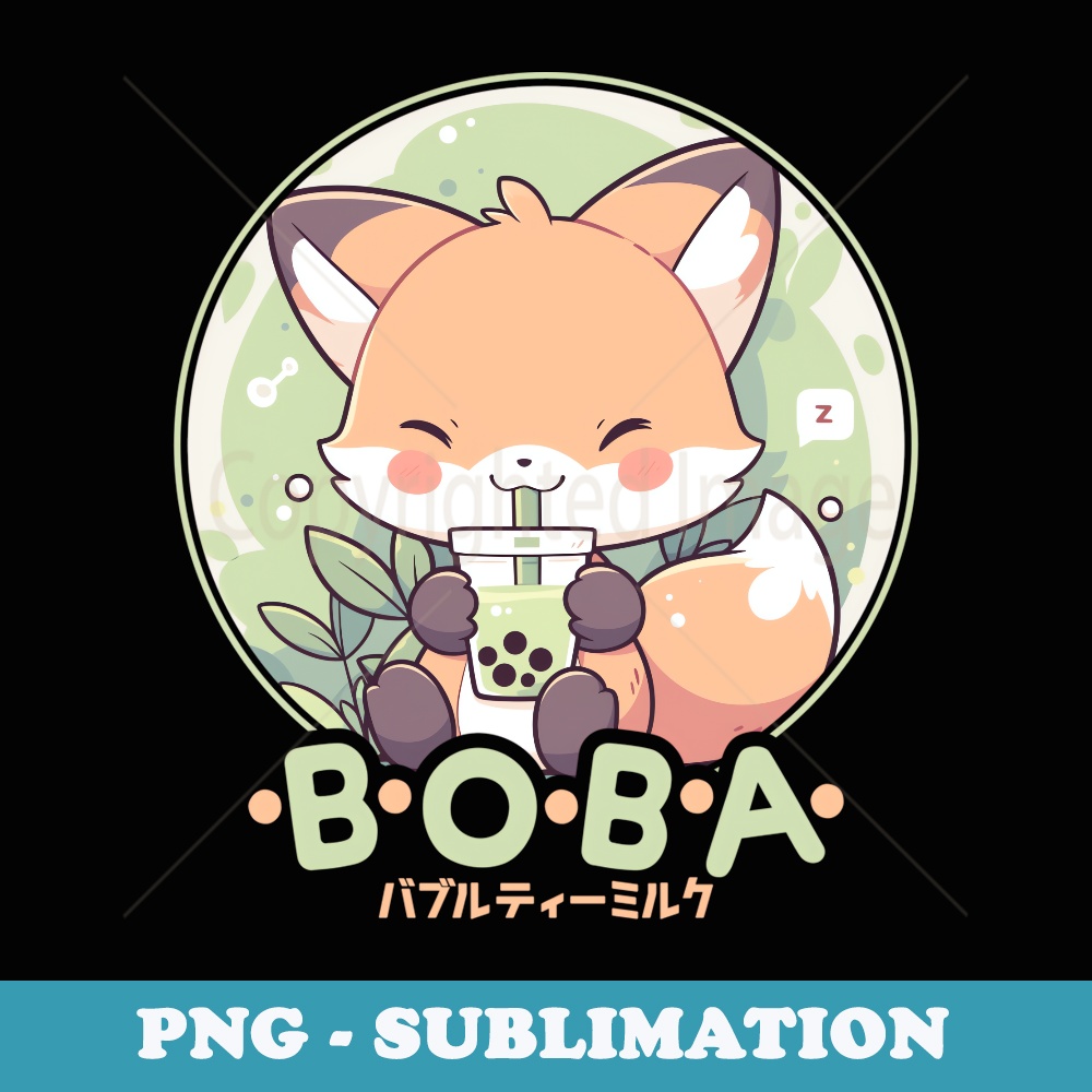 Kawaii Fox Boba Anime Fox Loving Bubble Tea Neko - PNG Trans | Inspire ...