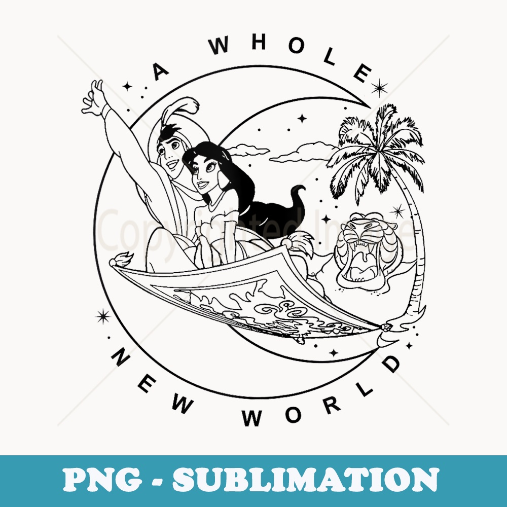Disney Aladdin & Jasmine A Whole New World Line Art - Premiu | Inspire ...