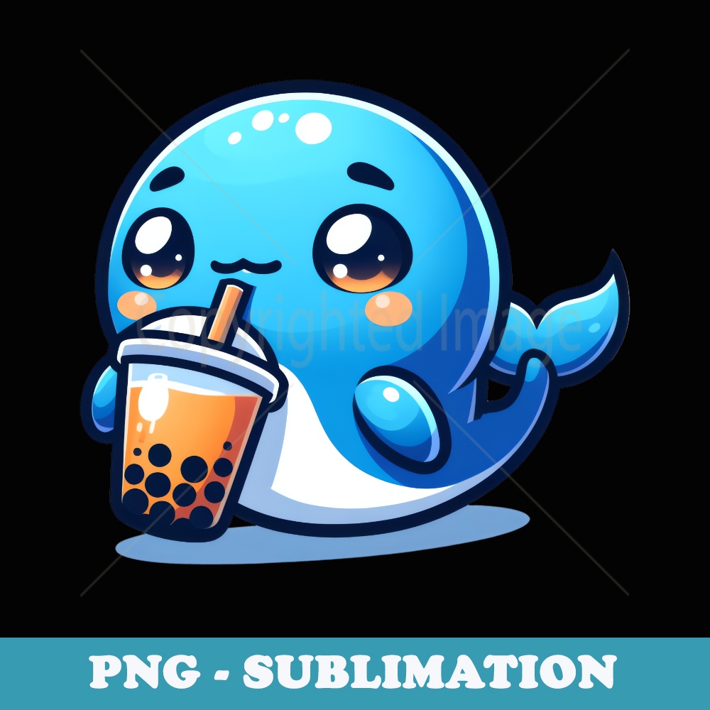 Kawaii Blue Whale Anime Boba Tea Bubble Milk Tea - Signature | Inspire ...