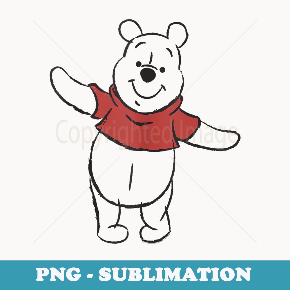 Disney Winnie The Pooh Simple Outline Sketch - PNG Sublimati | Inspire ...