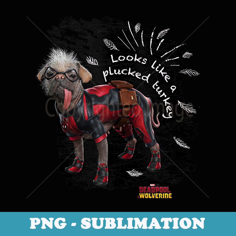 Marvel Deadpool & Wolverine Plucked Turkey Dogpool Badge - S | Inspire ...