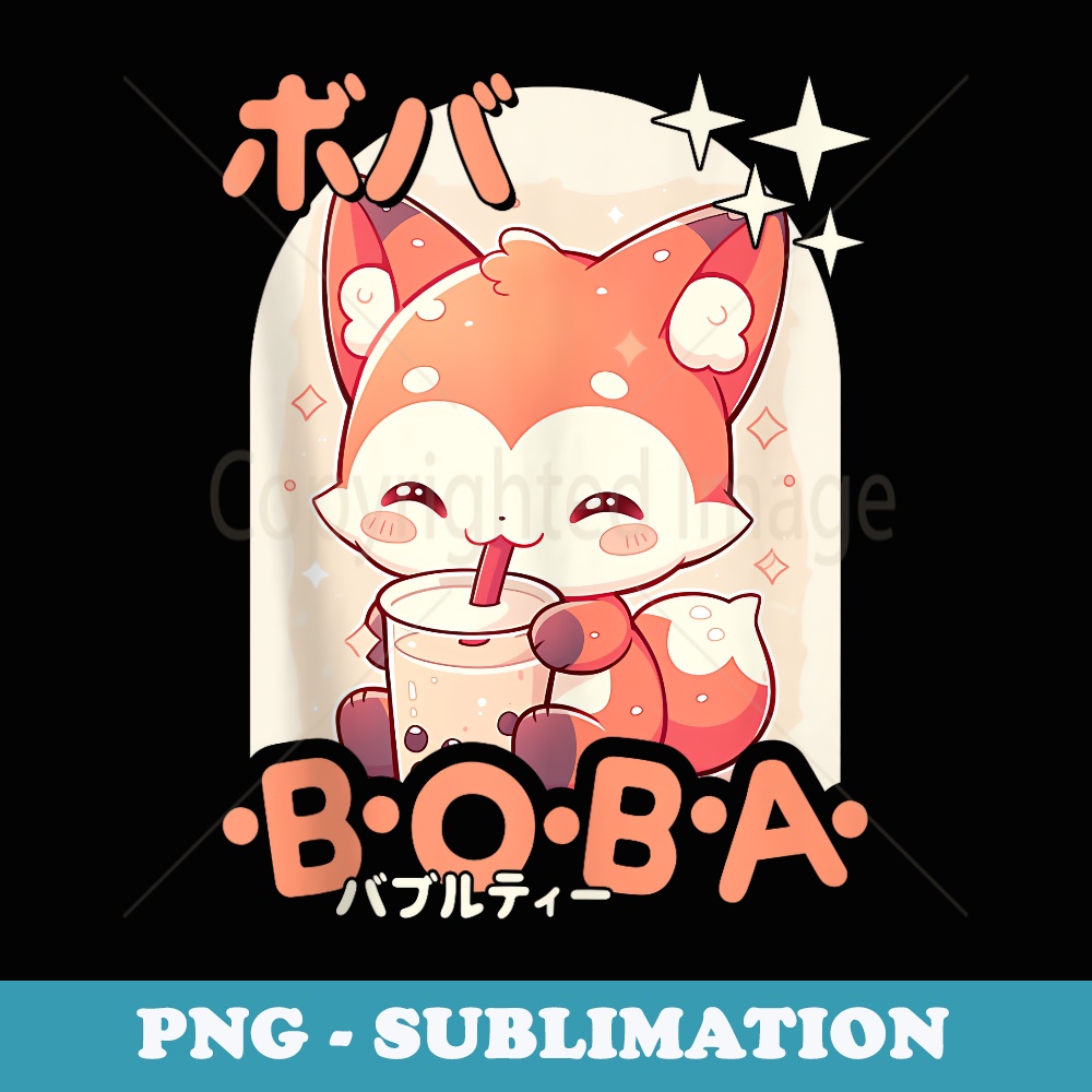 Kawaii Fox Boba Anime Fox Loving Bubble Tea Neko - High-Reso | Inspire ...