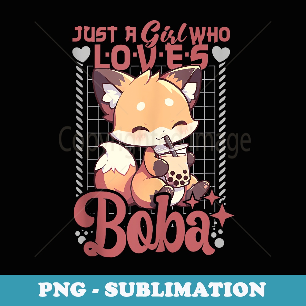 Fox Boba Kawaii Bubble Tea Red Fox Anime Neko Girls - Sublim | Inspire ...