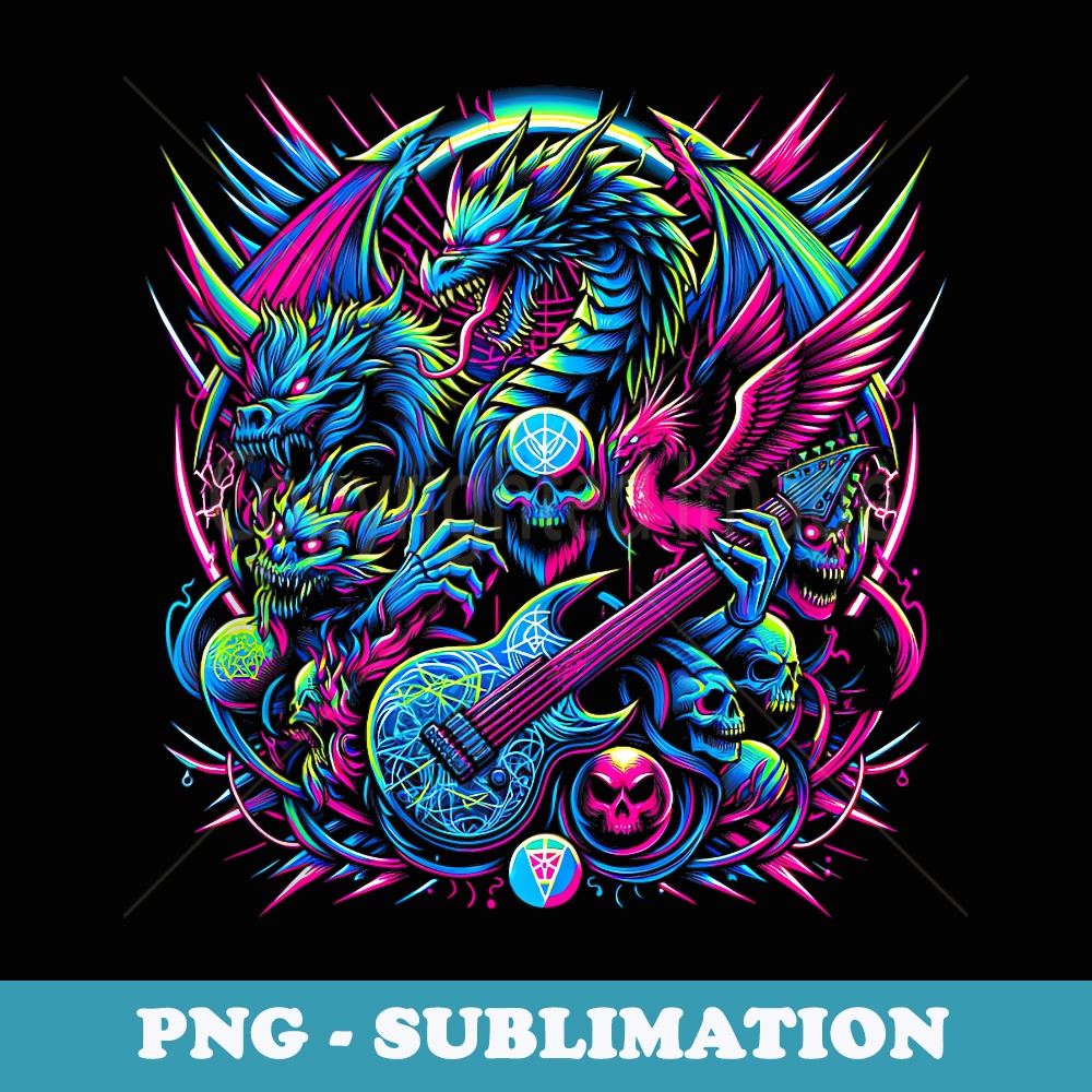 Bearded Skull & Dragons 80s and 90s Style Metal Band Graphic | Inspire ...