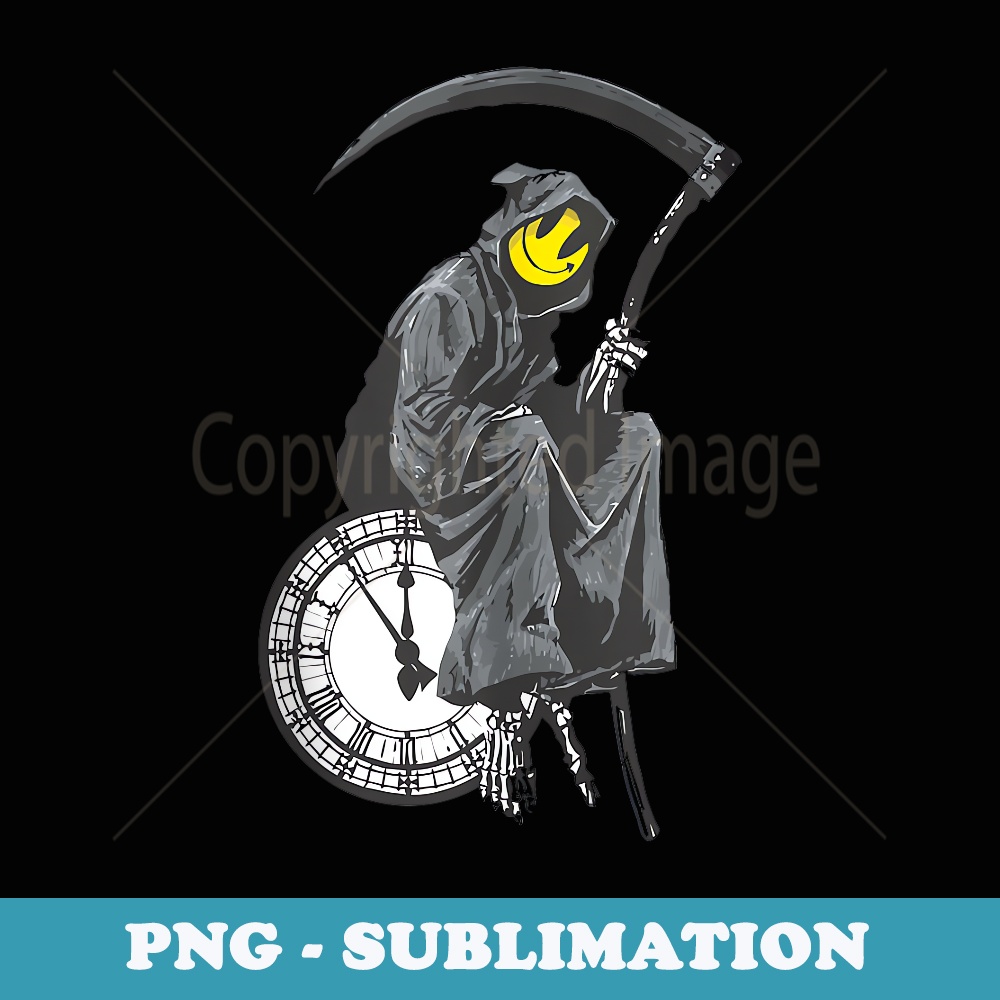 Banksys Grim Reaper Clock - Unique Sublimation PNG Download | Inspire ...