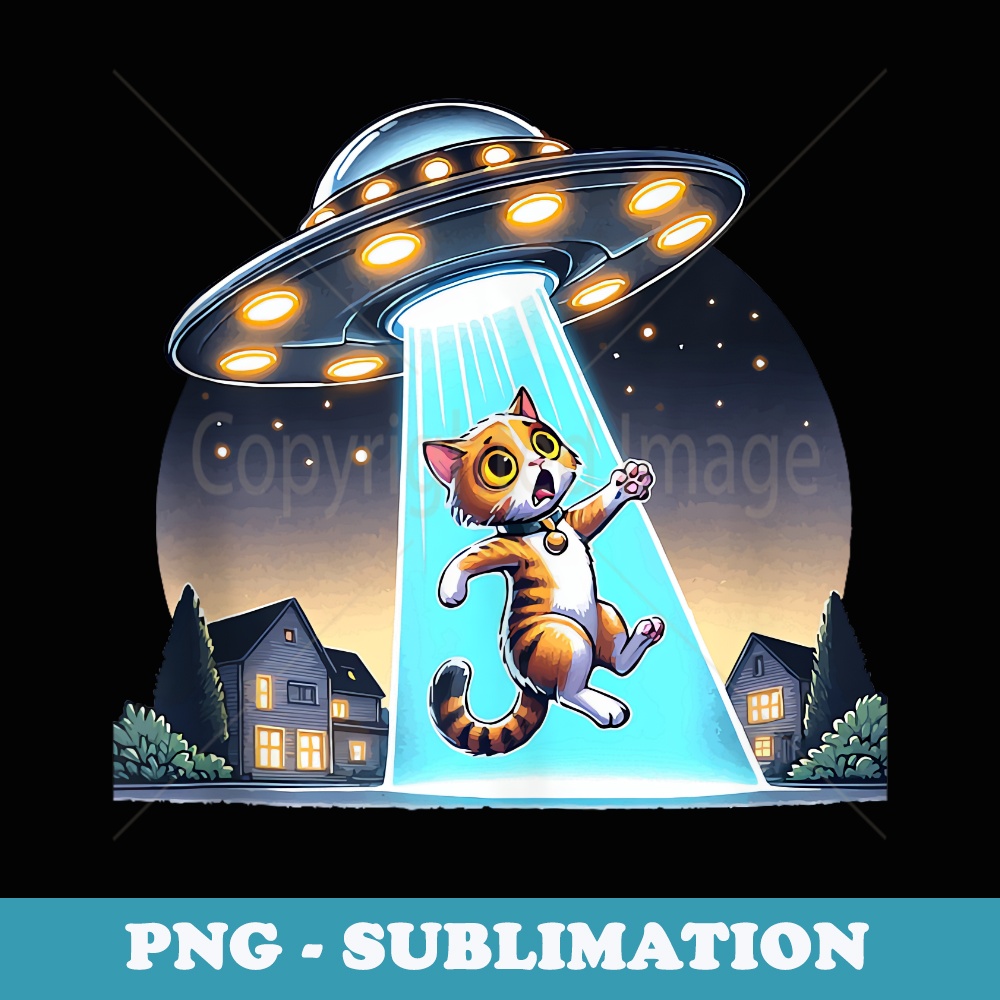 Funny Cat UFO Alien Abduction Cat Dad Mom Cat Alien Lover - | Inspire ...