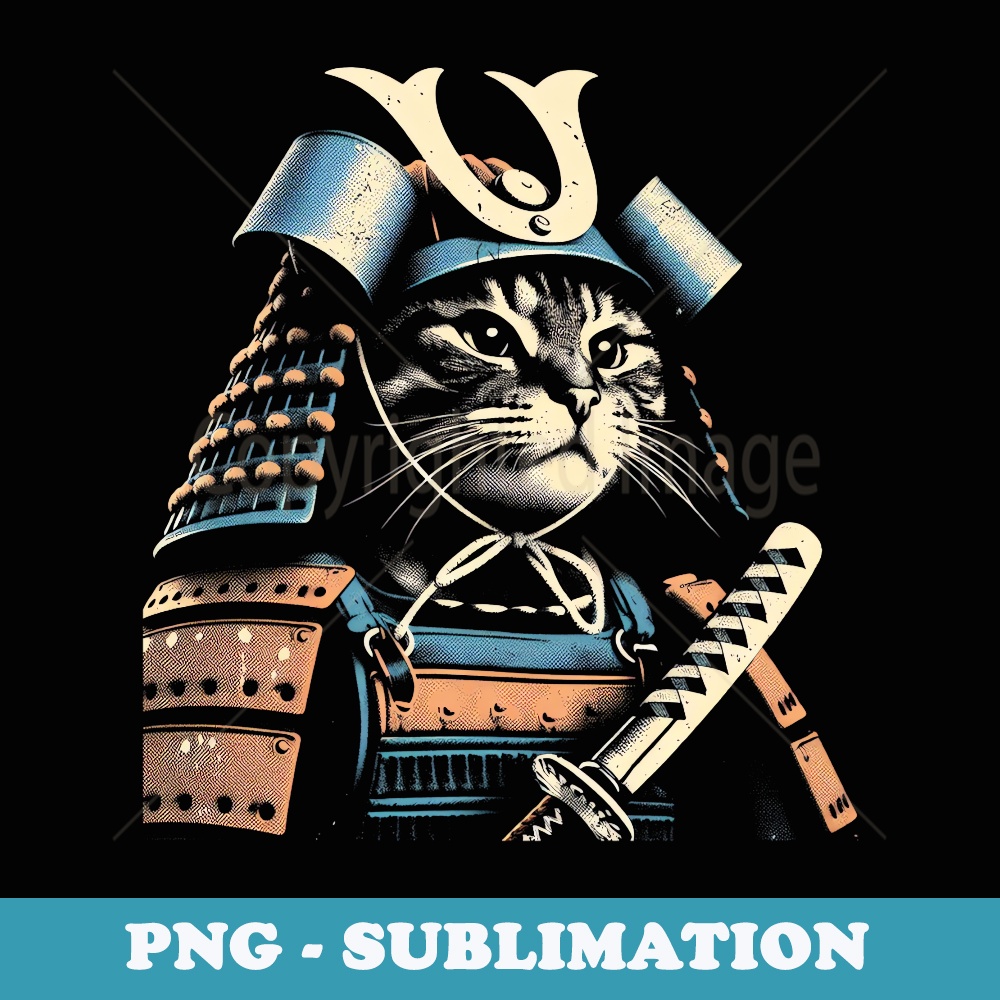 Samurai Cat Japanese Katana - Creative Sublimation PNG Downl | Inspire ...