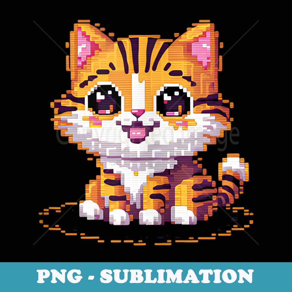 Cute Pixel Cat - PNG Sublimation Digital Download | Inspire Uplift