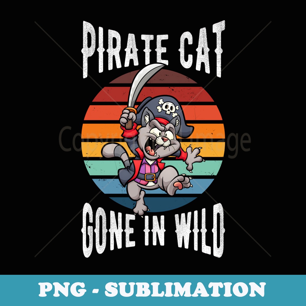 Pirate Cat Gone In Wild - PNG Transparent Sublimation Design | Inspire ...