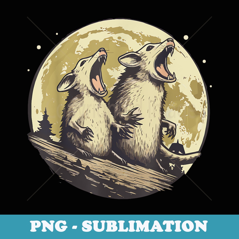 Opossum Howling At The Moon - High-Resolution PNG Sublimatio | Inspire ...