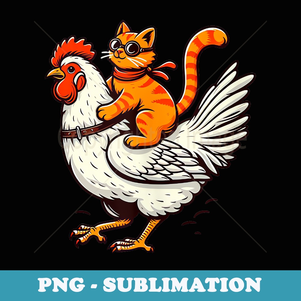 Funny Cat Riding Chicken For Farming And Farmers Rooster - P | Inspire ...