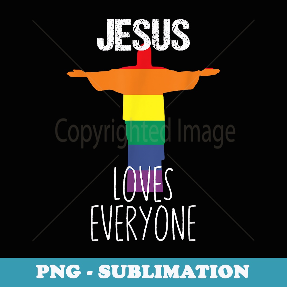 Pride Rainbow Flag LGBTQ Jesus Loves Everyone s Mens - Vinta | Inspire ...