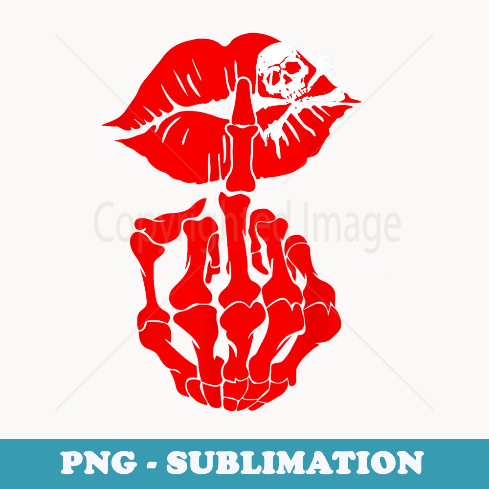 Middle Finger Stencil & Skull Lip - Elegant Sublimation PNG | Inspire ...