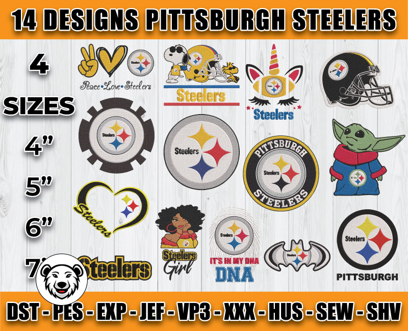 Bundle 14 designs NFL Pittsburgh Steelers Embroidery, NFL Pi | Inspire ...