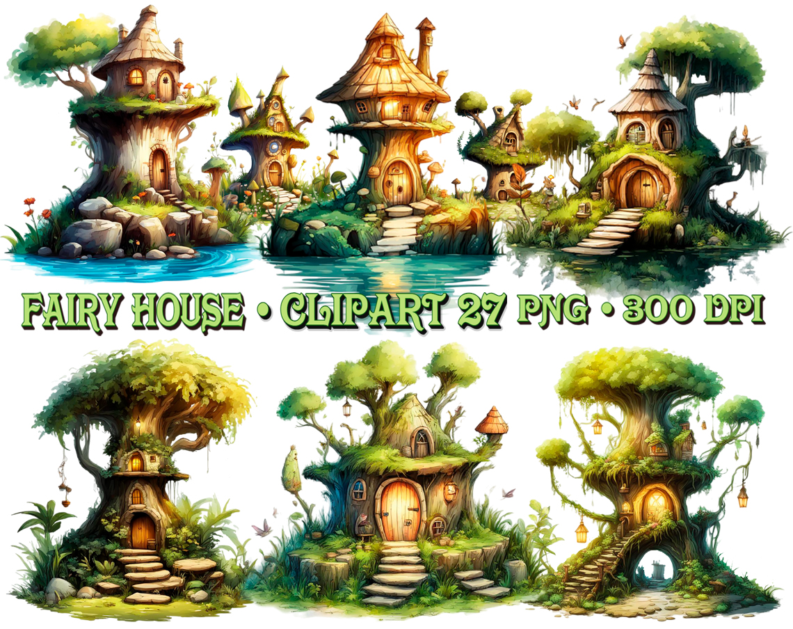 Forest fairy house clipart, fairy tale clipart set, fairy ta | Inspire ...