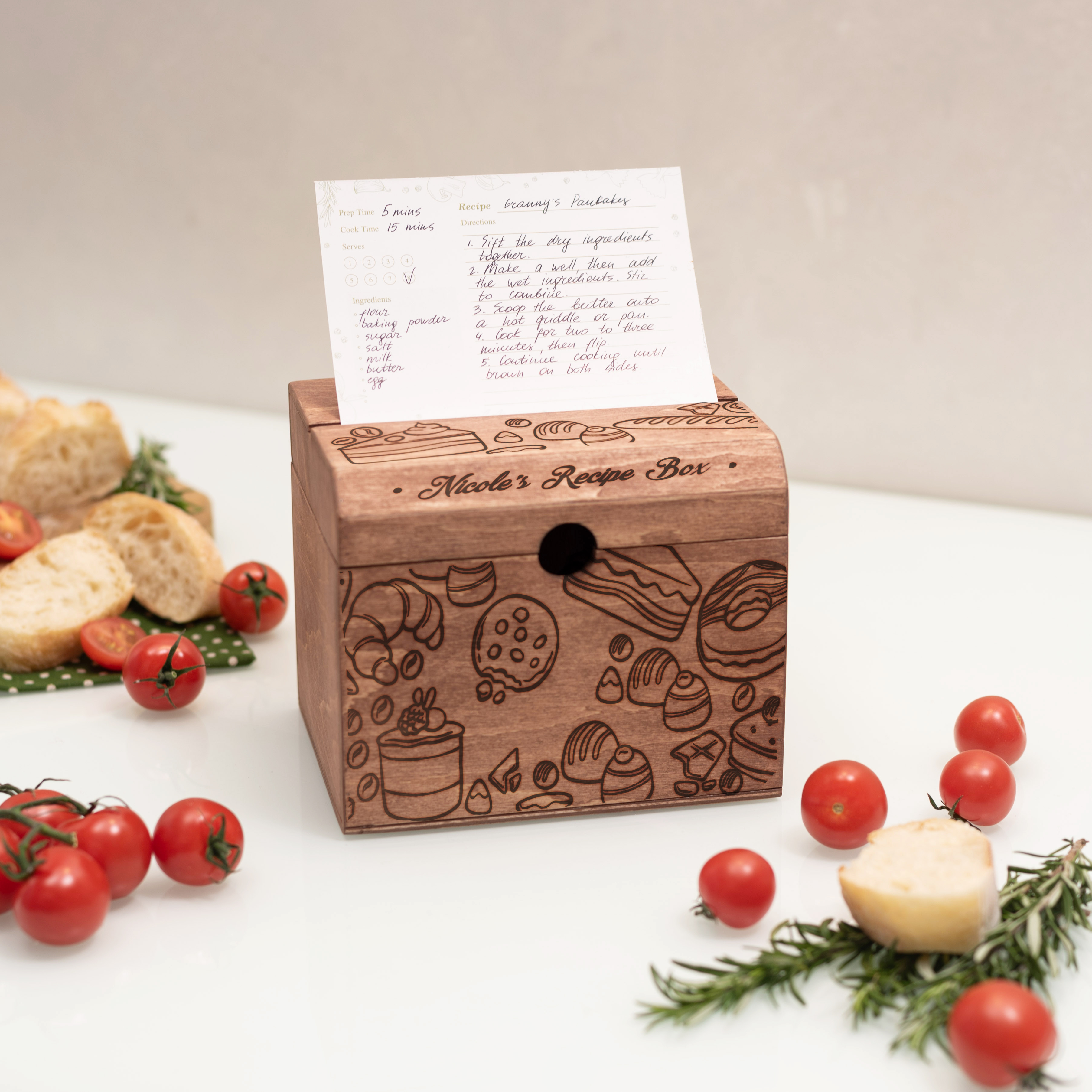 Personalized Recipe Box, Custom Card Box, Mothers Day Gift, | Inspire ...